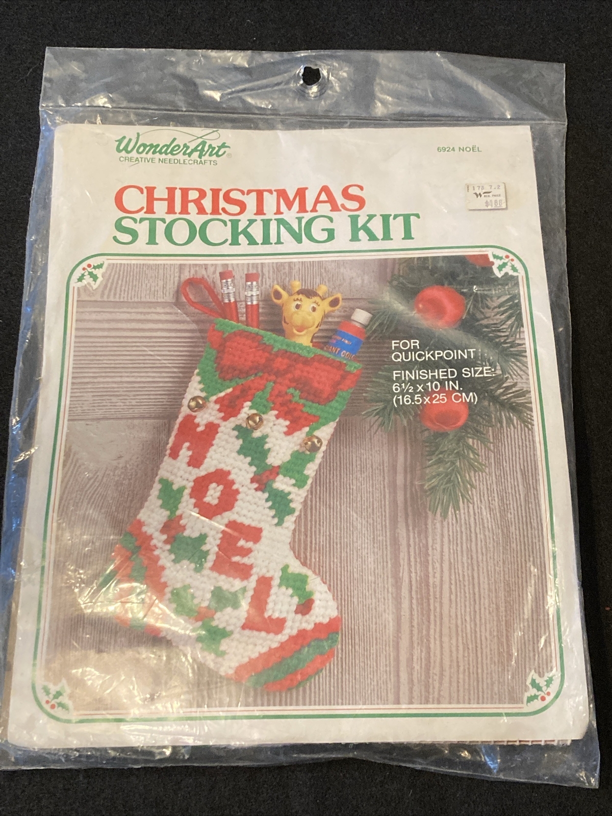 Vintage Noel Christmas Stocking Kit Wonder Art #6924 6.5 x 10 Quickpoint | eBay