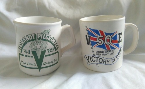 WW2 Commemorative Mugs - Normandy Pilgrimage 1989, VE Day 50th ...