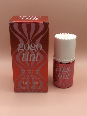 BENEFIT COSMETICS GoGo Tint Bright Cherry Lip Cheek Stain .33oz Full ...