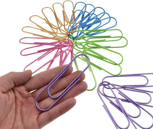 Paperclips 4" (100Mm) Extra Large Paper Clips Sturdy Bright Assorted ...