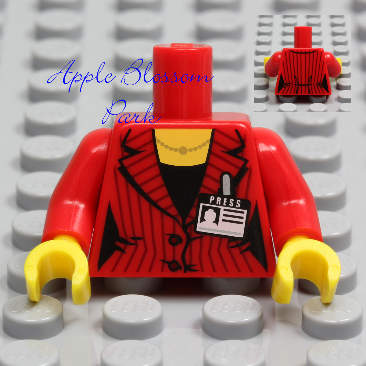 NEW Lego Female MINIFIG TORSO - Red Girl Suit Newspaper Press Reporter ...
