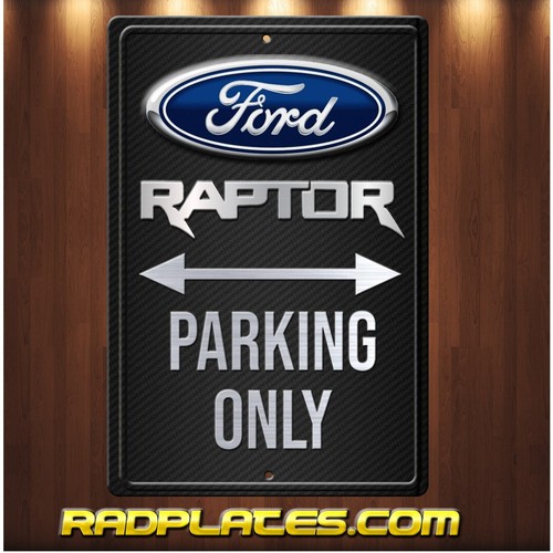 FORD RAPTOR Parking only Simulated Black Carbon Fiber Aluminum sign 8 ...