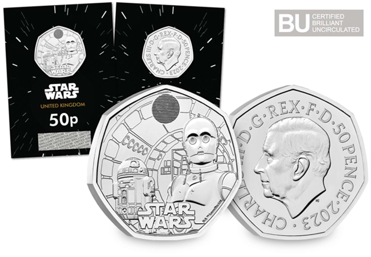 2023 ROYAL MINT 50p COIN STAR WARS R2-D2 & C-3PO BU 50p COIN UNC DISNEY ...