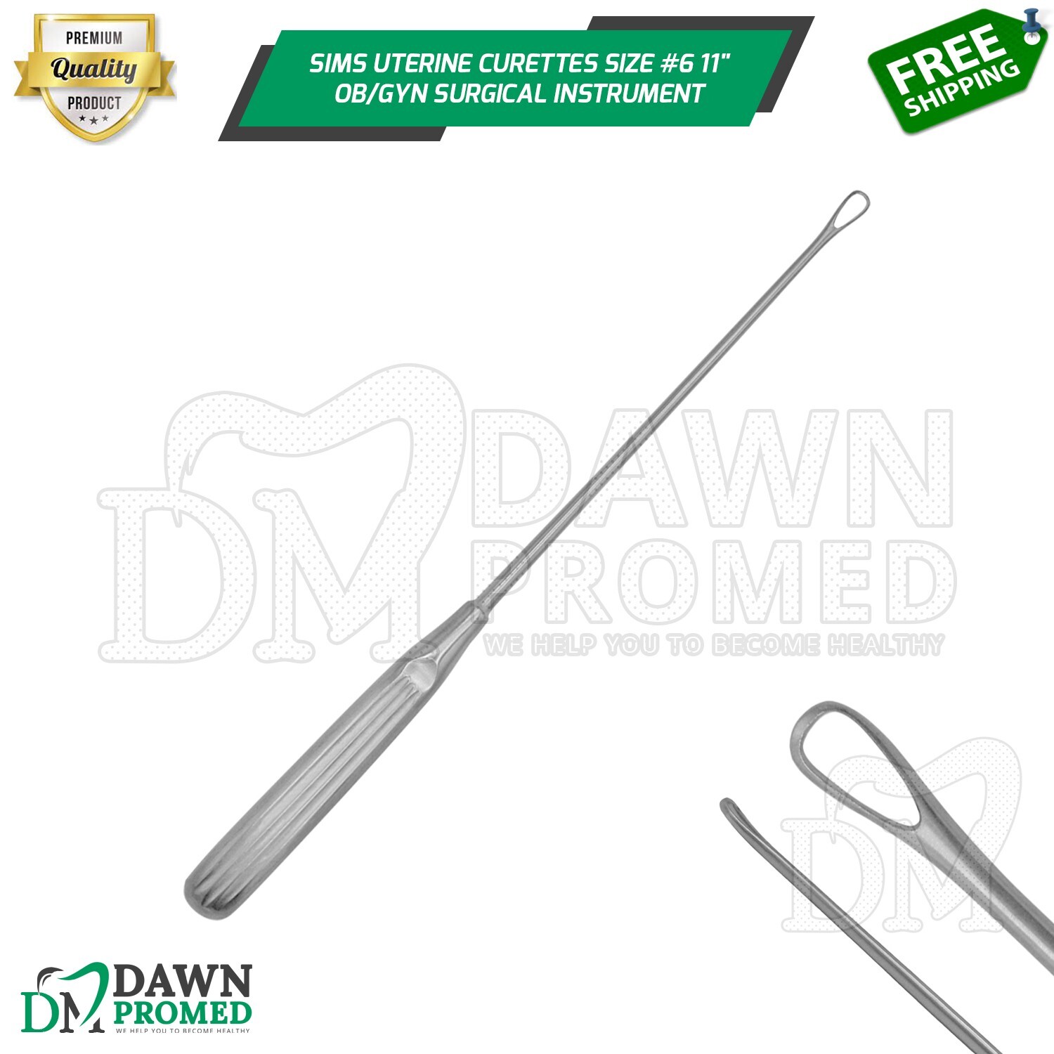 Sims Uterine Curettes Size 6 11" Sharp Blade OB/GYN Surgical Instrument ...