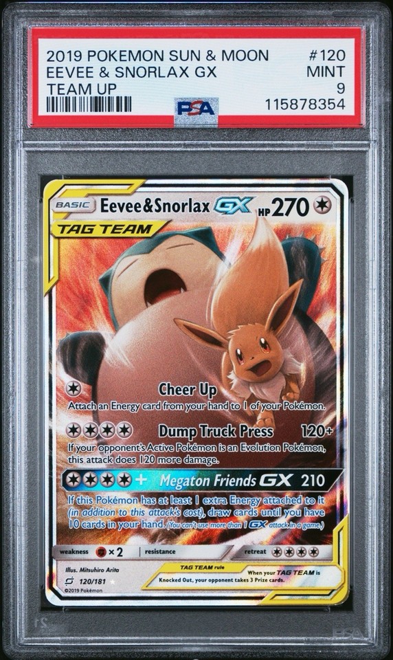 2019 Eevee & Snorlax GX #120 Team Up PSA 9 Pokemon Card | eBay