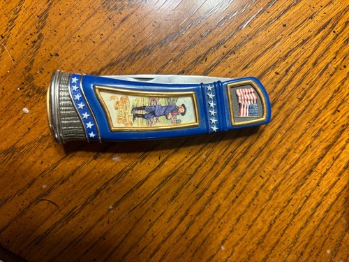 FRANKLIN MINT COLLECTORS KNIFE MAJ. GENERAL GEORGE CUSTER ONE BLADE ...