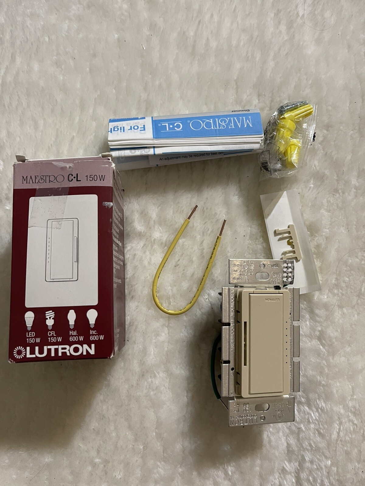 Lutron MACL-153MH-IV Maestro Three Way Dimmer Switch Ivory CFL/LED 150w ...