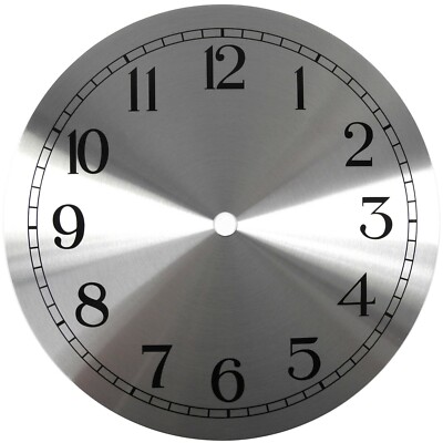 Spun Silver Replacement Clock Dial 6 inches 152mm Arabic Figures Clocks ...