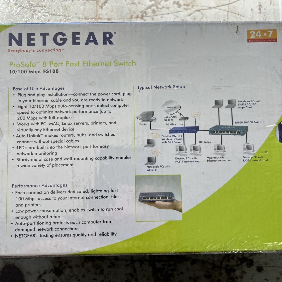 NETGEAR ProSafe (FS108) 8-Ports External Switch 606449003208 | eBay