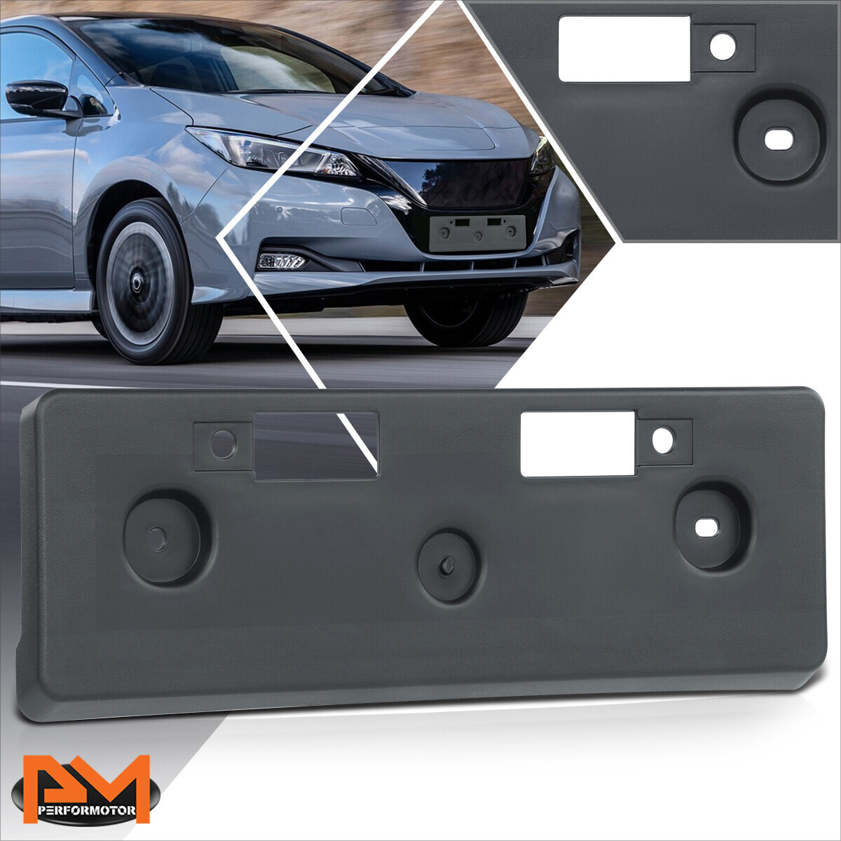 For 18-22 Nissan Leaf Front Bumper License Plate Tag Mounting Bracket ...
