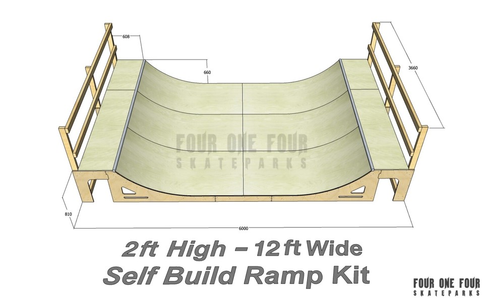 2ft High Mini Ramp Kit - Self Build Skate Ramp Halfpipe - DIY, BMX ...