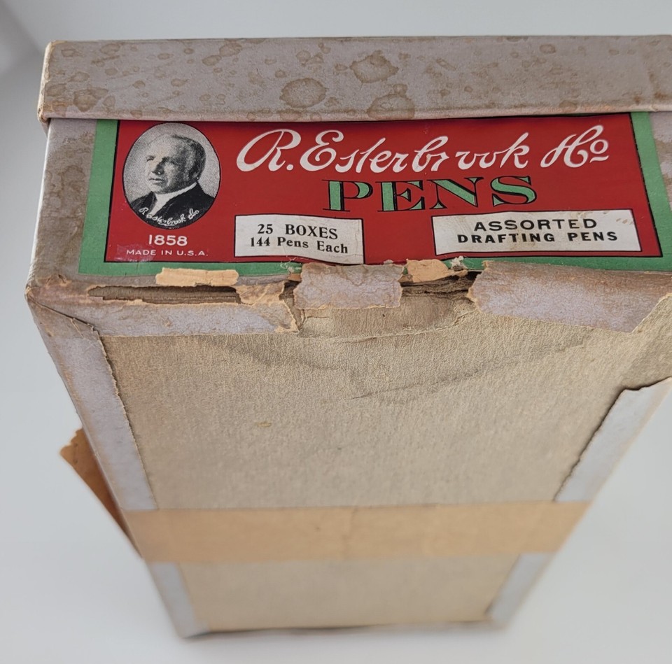 VINTAGE ESTERBROOK ASSORTED DRAFTING PEN NIBS - 144 NIB SEALED BOX - 25 ...