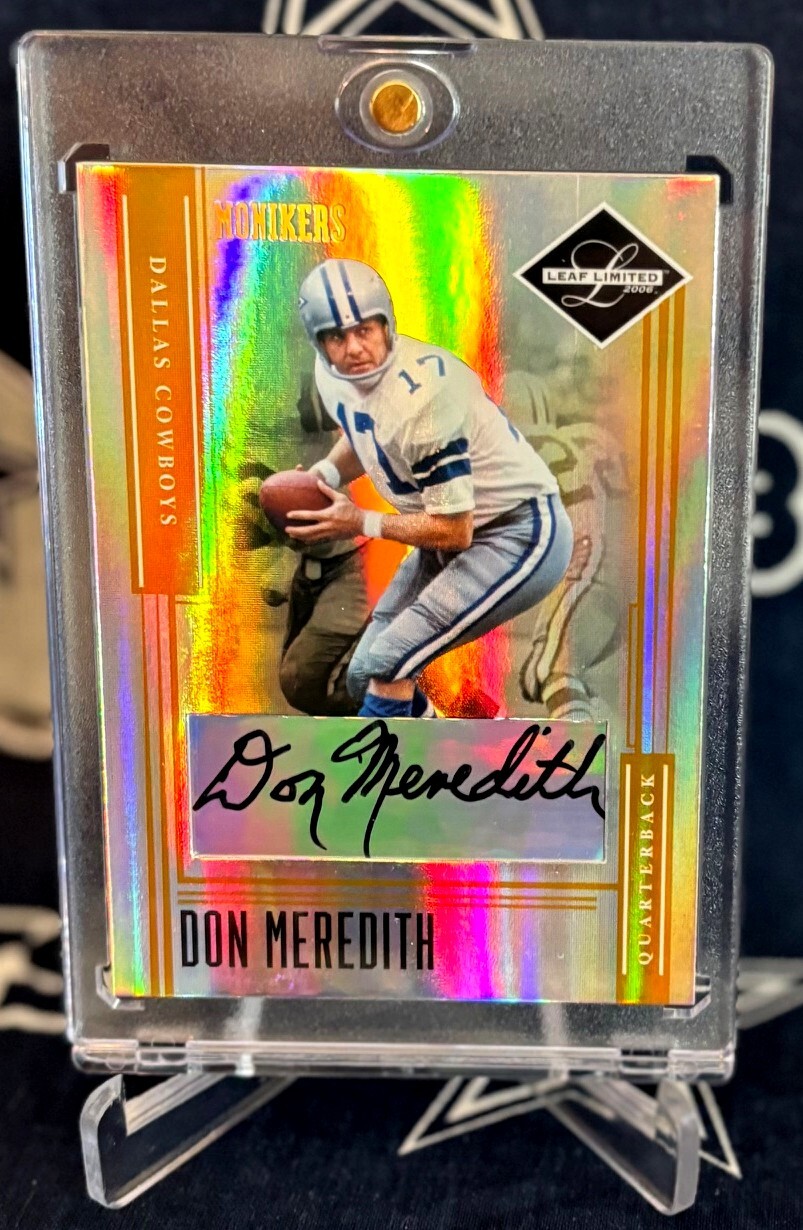 2006 Leaf Limited GOLD Moniker Dallas Cowboys DON MEREDITH Autograph ...
