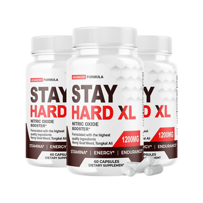 3-Pack StayHard XL Maximum Strength Stay Hard Supplement 180 Capsules ...