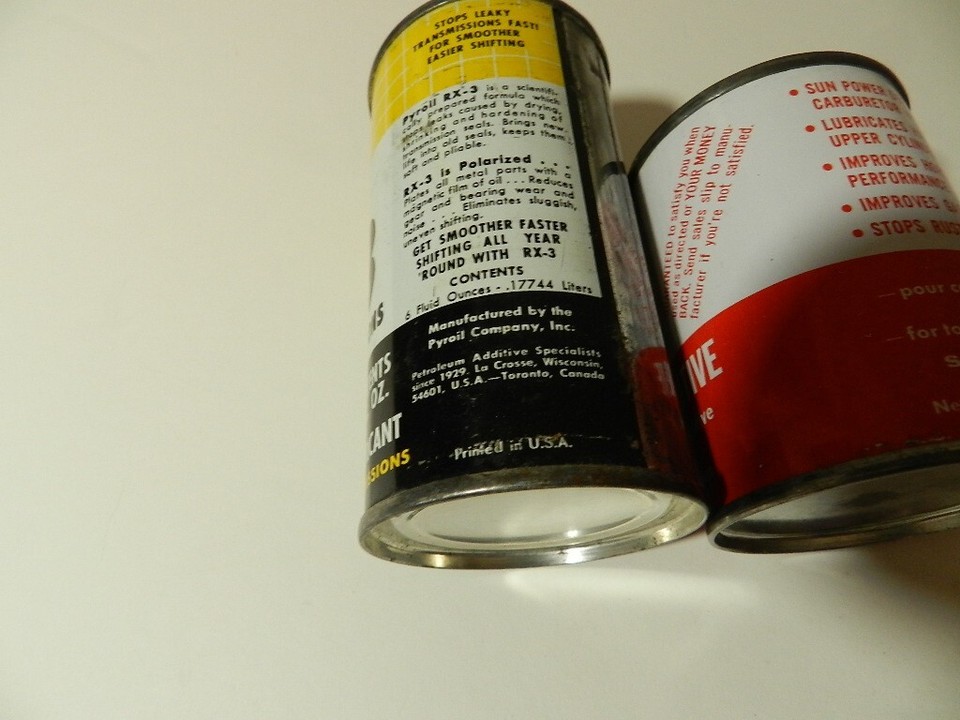 VINTAGE GAS & OIL RELATED TINS- PYROIL RX-3 - SUN POWER -VINTAGE ...