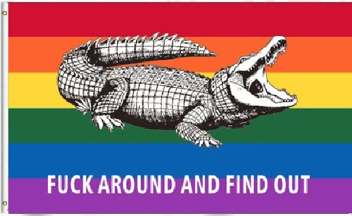 3X5 "FAFO" ALLIGATOR Rainbow Pride Flag LGBTQ Gay Lesbian Love Equal ...