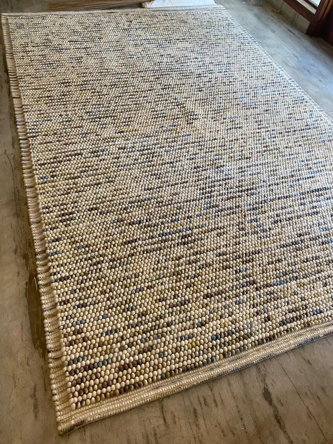 Rainbow Multi Hand Woven, Chunky, Loop, Wool Area Rug. Customization ...