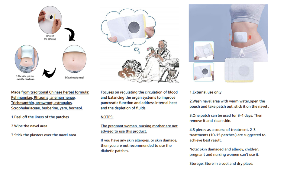 30-600 Diabetic Patch Natural Herbs Reduce High Blood Sugar Plaster ...