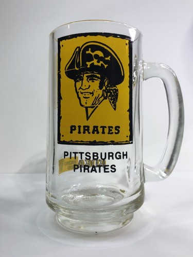 PITTSBURGH PIRATES VINTAGE 1970'S GLASS BEER MUG KDKA RADIO WORLD ...