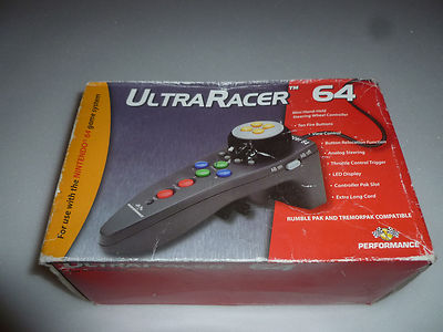 BOXED NINTENDO 64 ULTRA RACER MINI HAND HELD STEERING WHEEL CONTROLLER ...