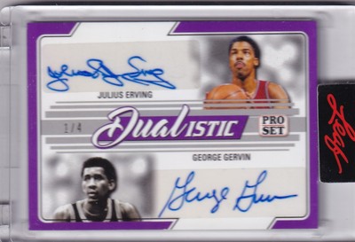 2022 Leaf Pro-Set Dualistic Autograph Julius Erving, George Gervin #1/4 ...