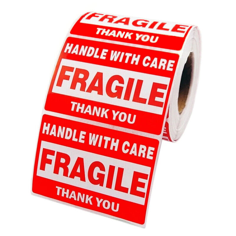 Fragile Stickers 1 Roll 500 2x3 Fragile Label Sticker Handle With Care ...