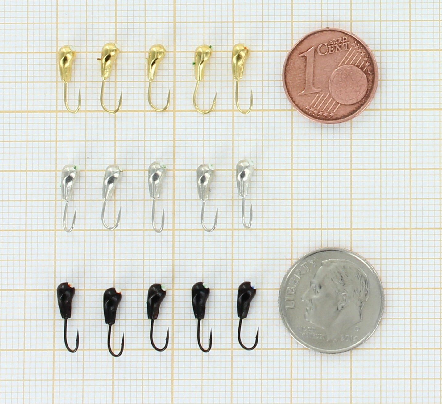 Tungsten Ice Fishing Jigs - Marmooska Winter Jig Heads (Hook #16 ...