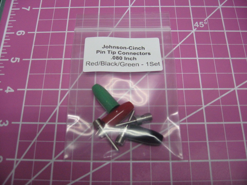 Johnson Cinch - Pin Tip Plug - .080"/2mm Diameter - 3 Red/Black/Green ...