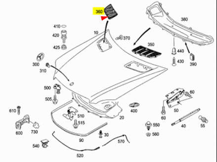 2009 MERCEDES BENZ Ml Class W164 RHD Hood Bonnet Right Grille ...