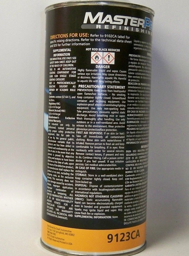 *NEW* MasterPro 9123CA Hot Rod Black Refinishing Reducer 1qt (Qty 2) | eBay