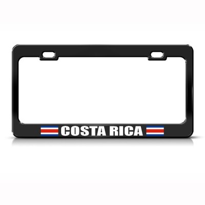 COSTA RICA RICAN FLAG BLACK License Plate Frame Tag Holder | eBay