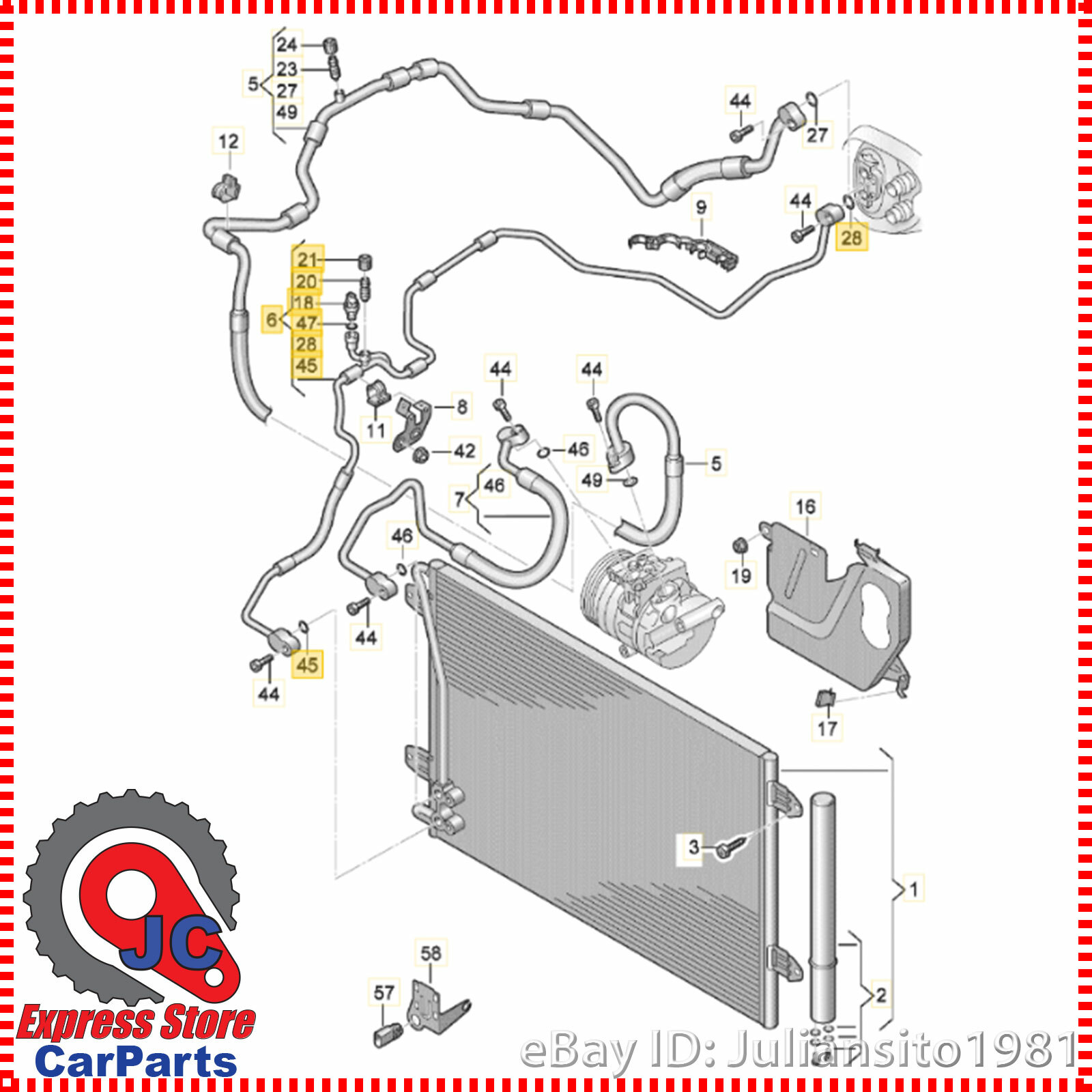 5C0820741AL VOLKSWAGEN GENUINE OEM JETTA AC REFRIGERANT LIQUID HOSE | eBay