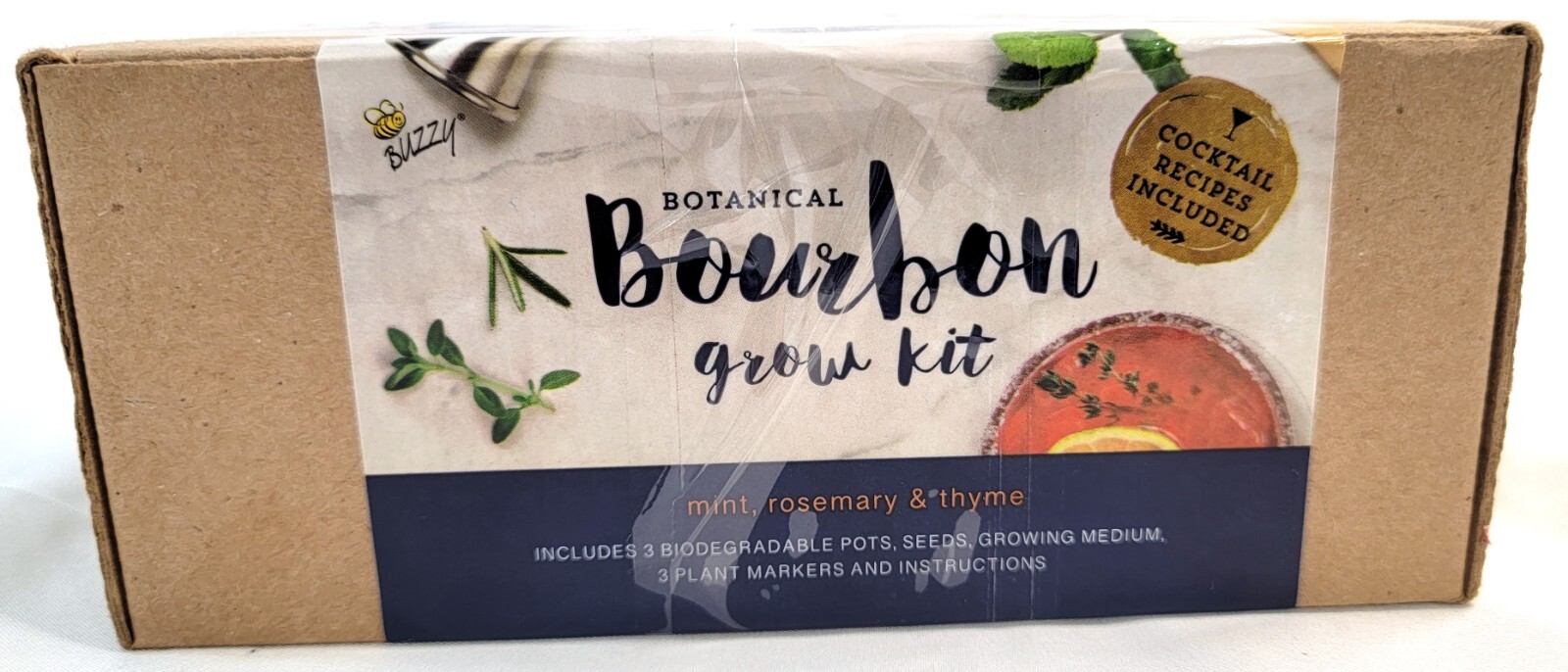 The Tipsy Gardener Botanical Bourbon Cocktail Grow Kit - Mint, Rosemary ...