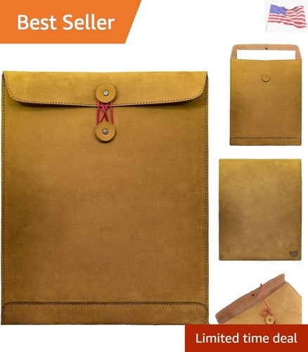 Full Grain Leather Document Holder, Gummed Folder Case for Men and ...