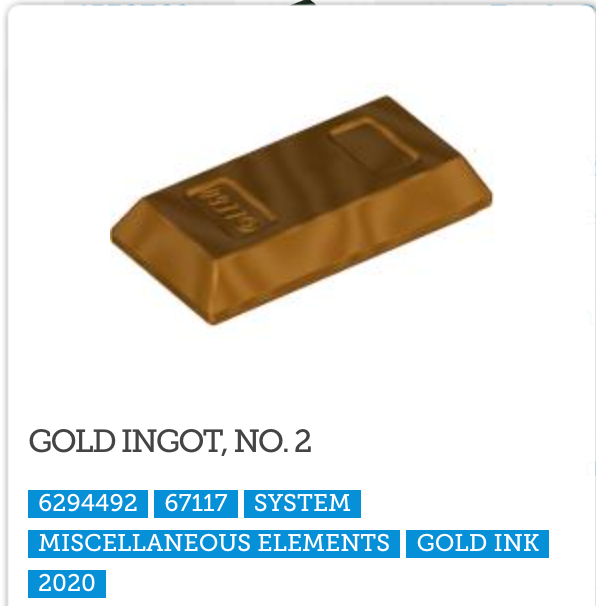 NEW LEGO PIECE-GOLD INGOT, NO. 2 QTY 4 | eBay