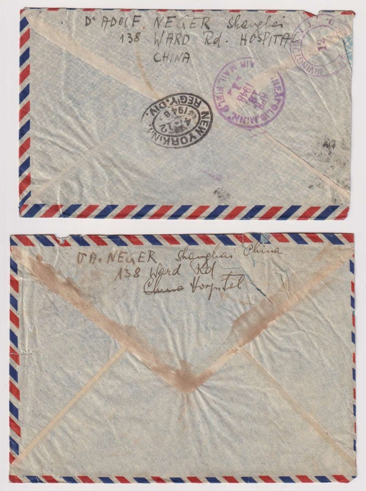 E6164: (8) 1946-48 Shanghai, China Covers from Jewish Doctor in Enclave ...