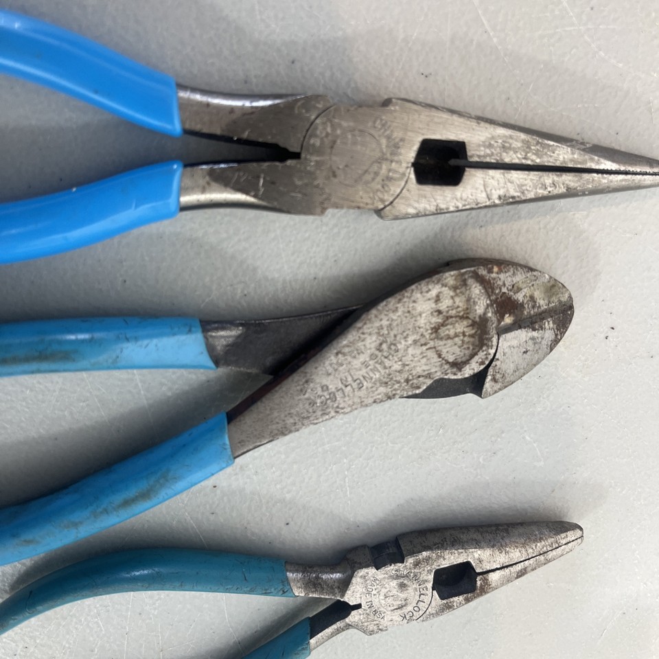 3 PIECE CHANNELLOCK TOOLS PLIER CUTTER SET NEEDLE NOSE # 326, 337 ...