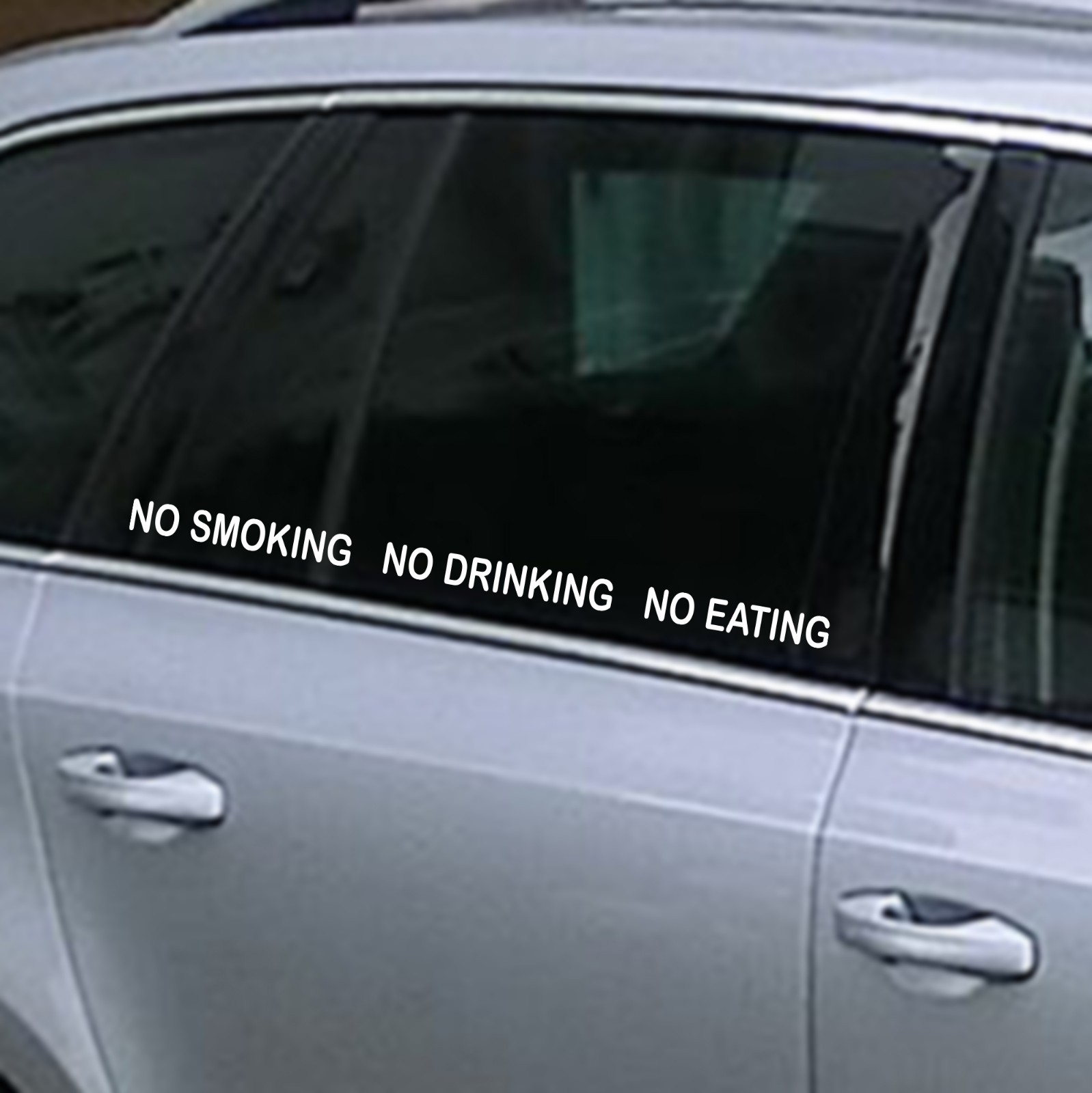 x 3 NO SMOKING EATING DRINKING TAXI Cab Car Window Vinyl Stickers Sign ...