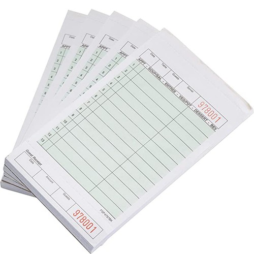 10 Pack - 2 Part Green Carbonless Guest Check Pads - 50 Pages per ...