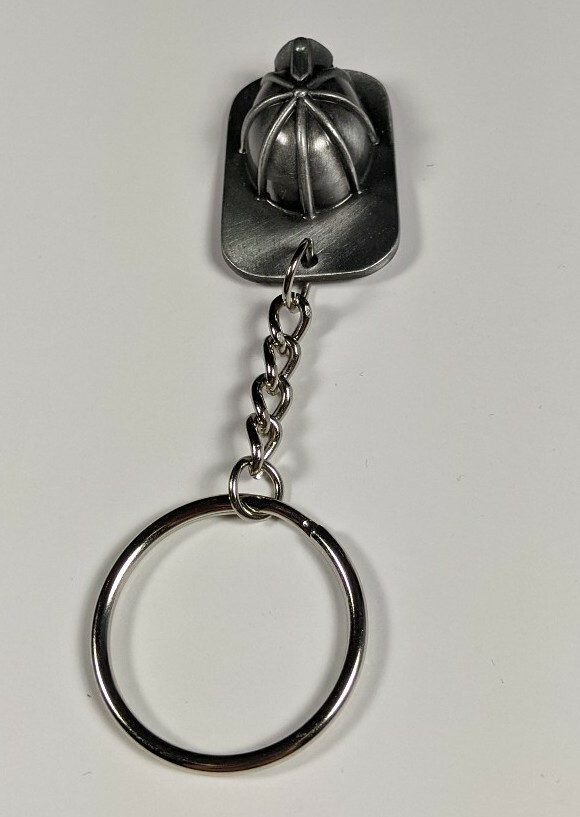 Fireman Helmet Pewter Key Chain Structural Firefighter Keychain Fire ...