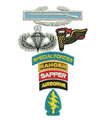 Special Forces CIB Sapper Ranger Airborne SF Pathfinder Wings ...
