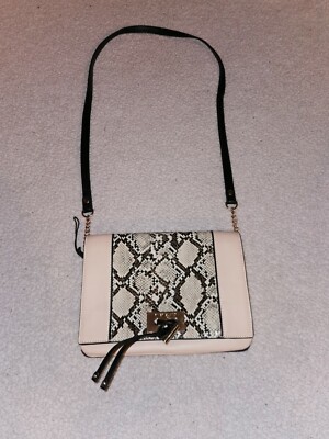 River Island Off White/ Snake Print Crossbody Shoulder Handbag | eBay UK