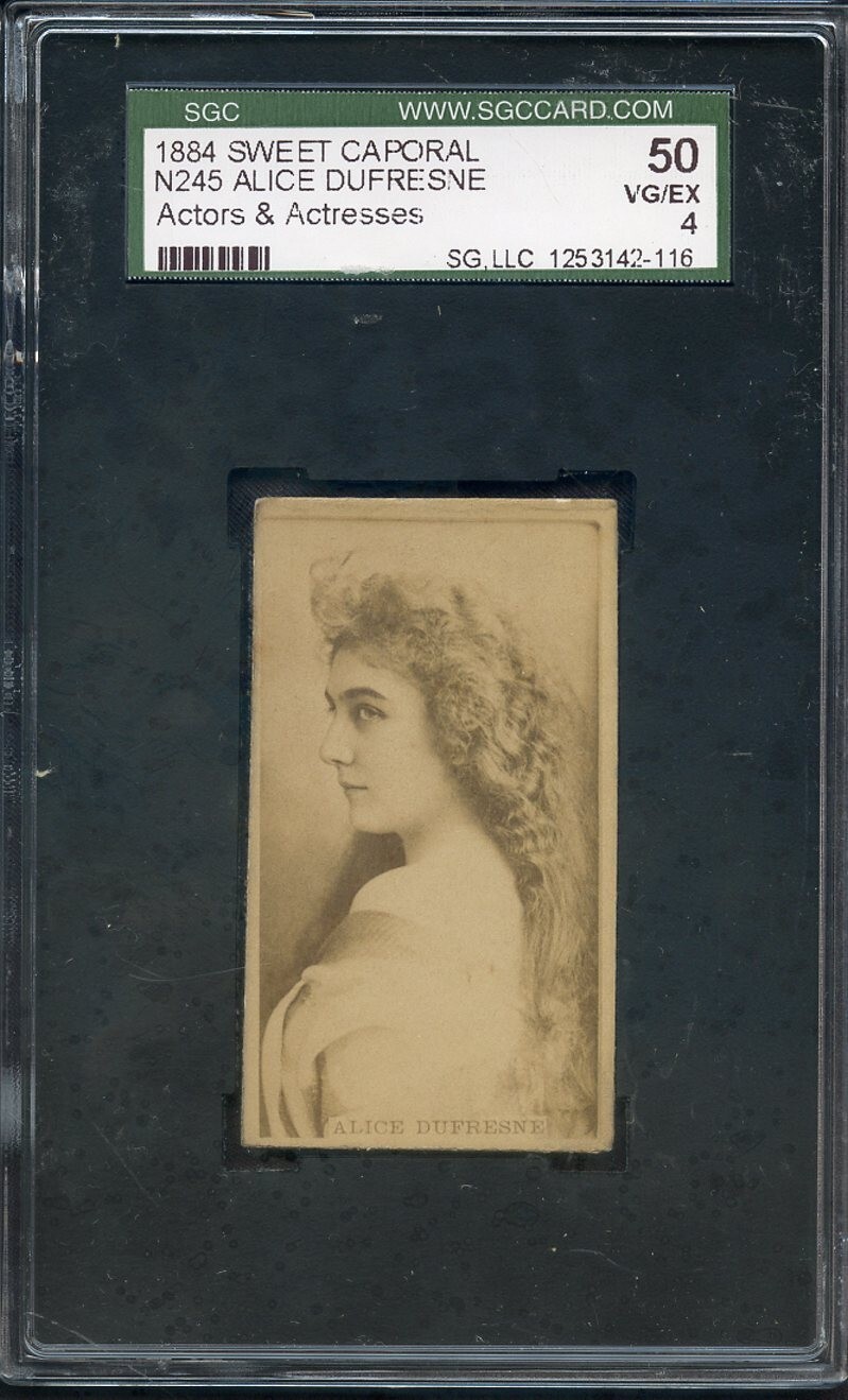 1884 SWEET CAPORAL N245 ACTORS & ACTRESSES ALICE DUFRESNE SGC VG/EX 50 ...