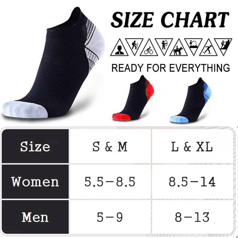 Ankle High Compression Socks Arch Running Support Plantar Fasciitis Men ...
