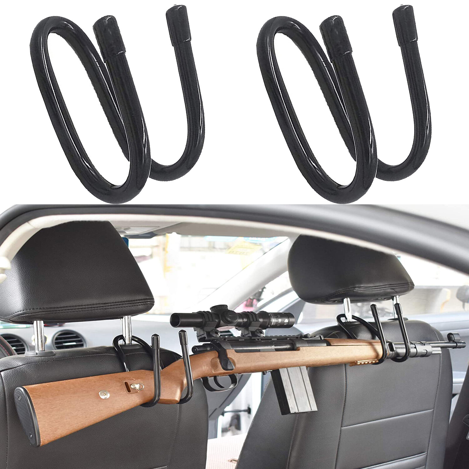 2x for Truck/Car Seat Back Gun Rack Bow Rack Rifles Holder Gun Sling ...