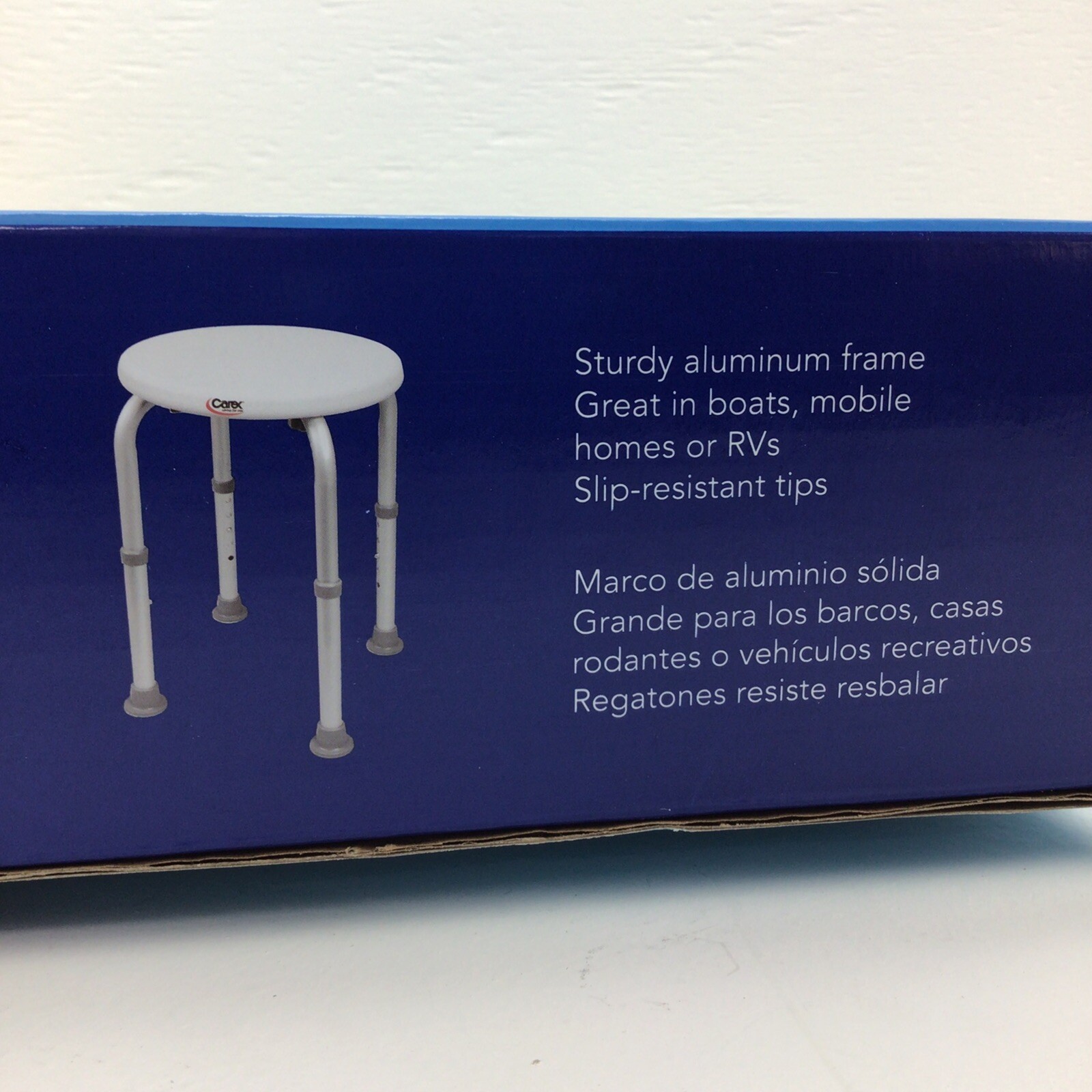 Carex Compact Adjustable Height Bath Stool Shower Seat Aluminum ...