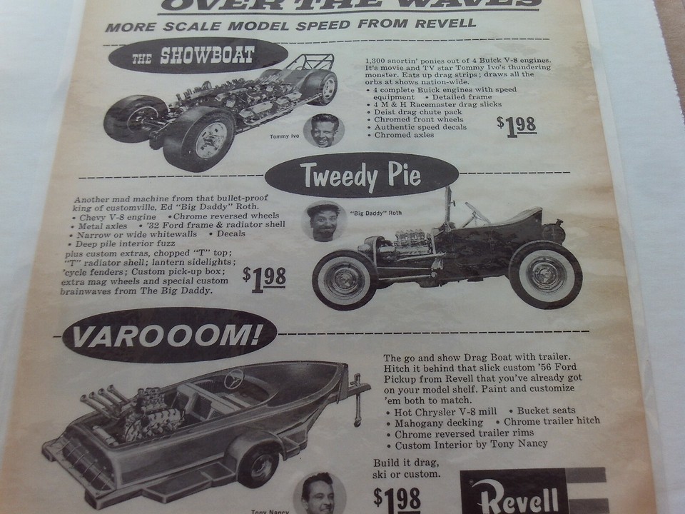 1963 BIG DADDY ROTH "TWEEDY PIE" REVELL PRINTED Ad LAMINATED | eBay