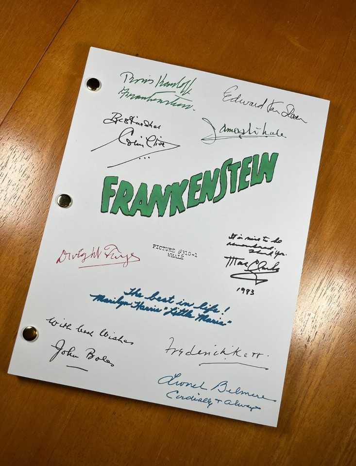 Frankenstein Script Signed- Autograph Reprints- Boris Karloff | eBay