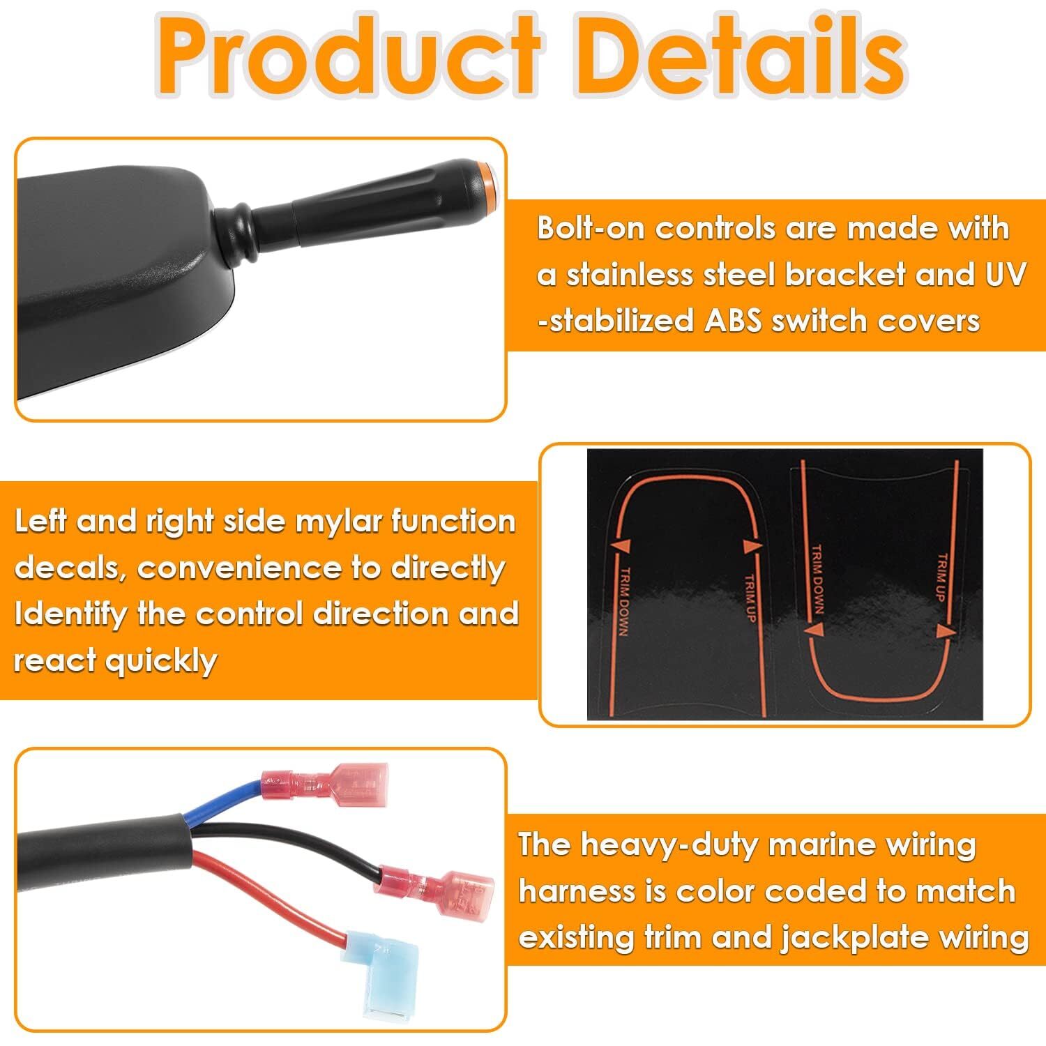 PT2000-1P Bezel Control Switch Dua Blinker Trim/Jack Plate for Seastar ...