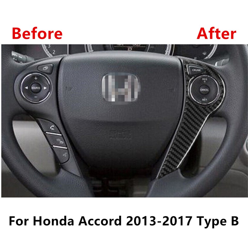 Carbon Fiber Steering Wheel Button Cover Trim For Honda Accord 2013-17 ...